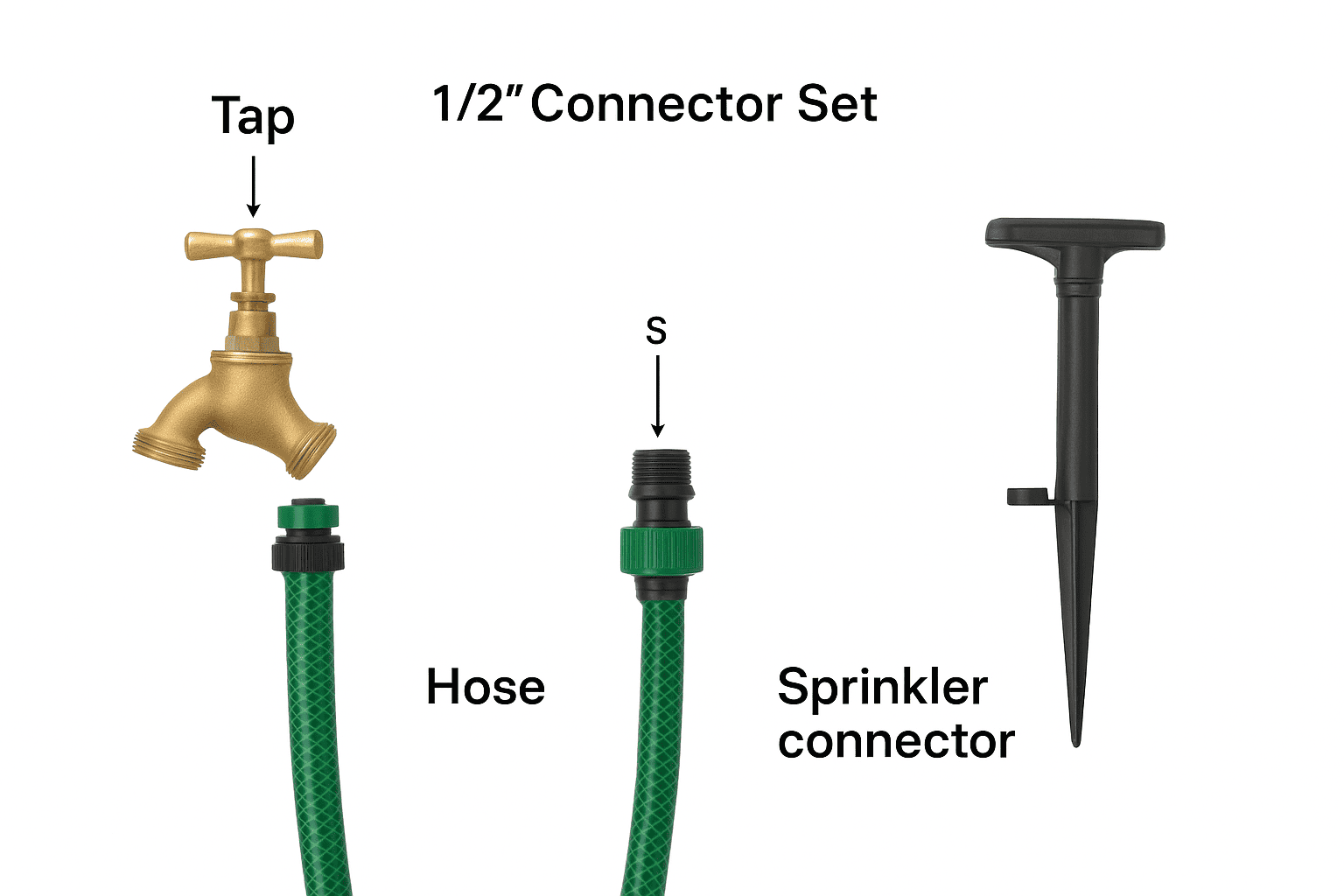 Dayliff GSS Single Jet Garden Hose Sprinkler 1/2'' Connector Set ...